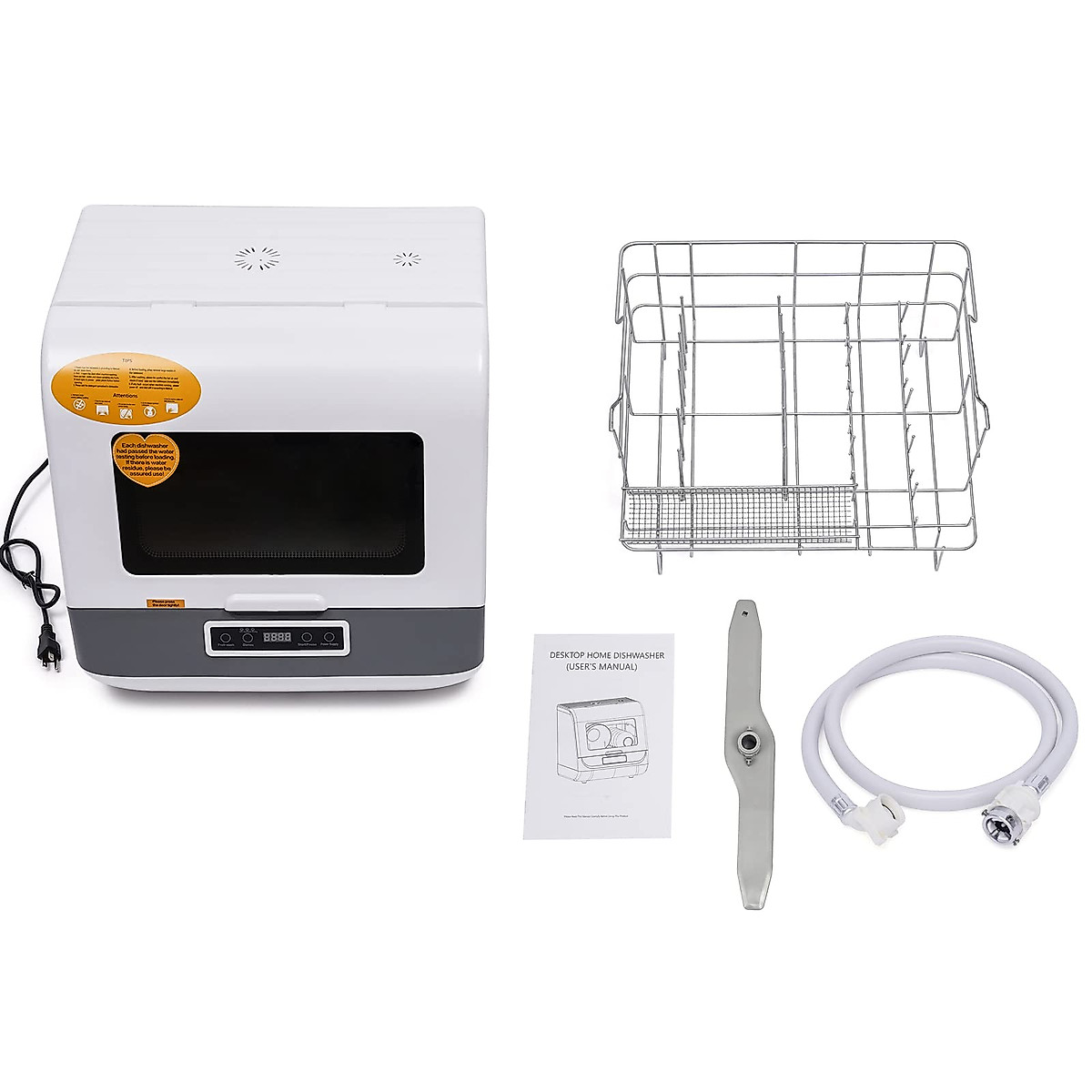 WINUS Portable Dishwasher, 5-Liter Built-in Water Tank Compact Portable Countertop Dishwasher 360° Streak-Free Deep