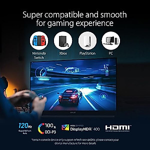 ASUS ZenScreen 16” 16:10 Portable Monitor (MB16QHG) - WQXGA (2560 x 1600), IPS, 120Hz, 100% DCI-P3, Eye Care, L-Shaped Kickstand, Tripod Mountable, USB-C, HDMI, DisplayHDR™ 400, 3-Year Warranty,Black