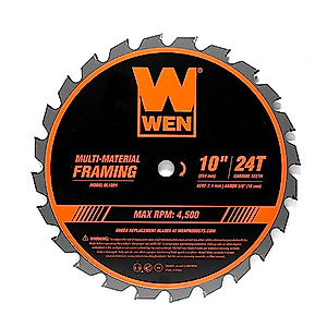 WEN BL1024 10-Inch 24-Tooth Carbide-Tipped Professional Multi-Material Framing Saw Blade