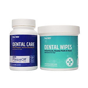 Pet MD Proden PlaqueOff & Dental Wipes for Dogs