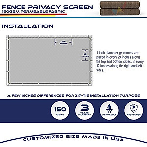 Windscreen4less Heavy Duty Fence Privacy Screen Brown 4' x 19' with Reinforced Bindings and Brass Grommets Garden Windscreen Mesh Net for Outdoor Yard-Cable Zip Ties Included