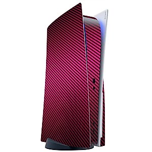 ITS A Skin Skins Compatible with Sony Playstation 5 Console Disc Edition - Protective Decal Overlay Stickers wrap Cover - Pink,Black Carbon Fiber Look