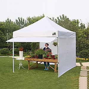 Eurmax USA 10 x 10 Pop up Canopy Pergolas Tent Outdoor Party Canopies with 4 Removable Zippered Sidewalls and Roller Bag Bonus 4 Canopy Sand Bags & 24 Squre Ft Extended Awning(Blue)