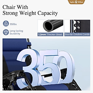 Sophia & Willliam Zero Gravity Chair Padded, Reclining Folding Chair with Free Cup Holder (Blue)