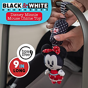 KIDS PREFERRED Disney Baby Minnie Mouse High Contrast Crinkle Plush, Boys and Girls Ages 0+, Stroller On The Go Activity Toy, Travel Chime Toy (81249)