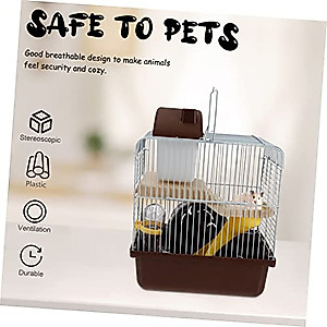 TEHAUX Hamster Cage Gerbils Castle Cage Hamster Auto Waterer Cages and Habitats Chinchilla Cage Accessories Toy Pets Exercise Accessories Hedgehog House Small Animal House Hedgehog Hut