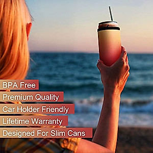 6 Skinny Can Coolers Slim Can Cooler for Slim Beer & Hard Seltzer, Skinny Beer Cans Coolie Skinny Insulators, Claw Can Cooler Sleeve Summer Daze