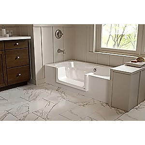 CleanCut Step Bathtub Accessibility Kit - Convert Existing Tub to Step-In Shower (White, Size Large)