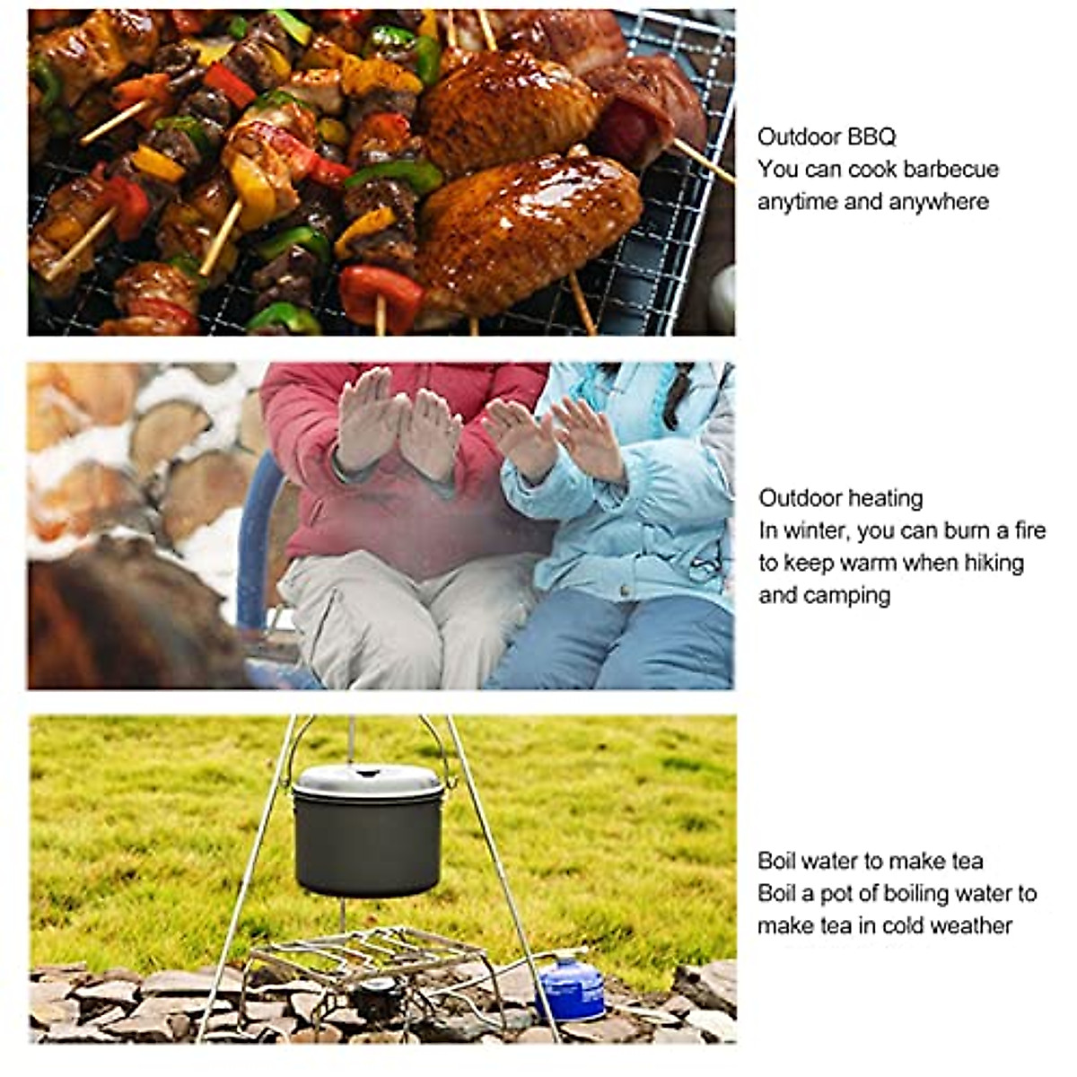 2800W Camping Stove Electronic Ignition Backpacking Stove Portable Butane Gas Stove with Storage Bag Durable Reliable for Outdoor Picnic Barbecue