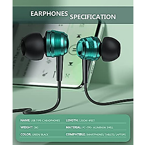 USB C Headphones, Wired Earbuds for iPhone 15 Plus, Samsung S23 Ultra S22 DAC Digital Earphones Stereo Audio in-Ear Headphones with Microphone for iPad 10th Samsung S21 A53 S20 Google Pixel 7 Pro