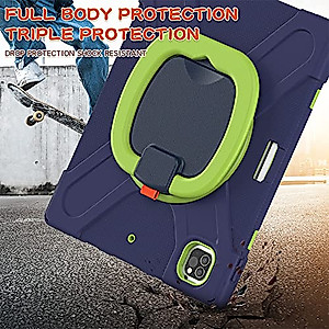 SCSVPN iPad Pro 12.9 Case 4th/3rd Generation, Full Heavy Duty Shockproof Protective Cover for iPad Pro 12.9 inch 2020/2018 with Pencil Holder - 360 Rotating Stand - Handle/Shoulder Strap, Navy Green