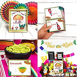 Homond Taco Bar Decoration Kit, Taco Bar Banner Sign Tents Garland for Fiesta Mexican Cinco De Mayo Themed Party, Bachelorette Bridal Shower, 22pcs.