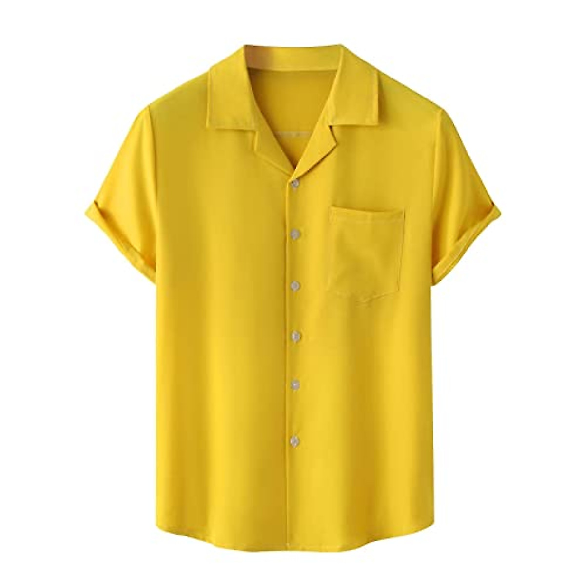 DUOWEI Athletic Long Sleeve Shirt Men Fitted Male Summer Hawaii Solid Shirt Short Sleeve Pocket Lapel Collar Button Shirt Big