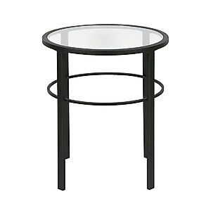 Henn&Hart 20" Wide Round Side Table in Blackened Bronze, Table for Living Room, Bedroom
