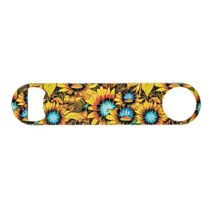 Sunflower Pattern Powder Coated Steel Bottle Opener