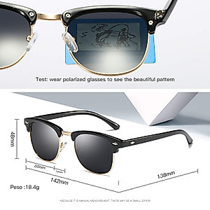 Hilbalm 3 Pack Polarized Sunglasses for women men UV400 Glasses (Black frame-gray lens/Black frame-blue lens/Leopard Frame-Brown Lens)