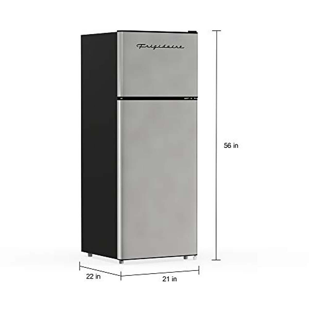 Frigidaire EFR749AMZ, 2 Door Apartment Size Refrigerator with Freezer, 7.5 cu ft, Retro, Silver, Platinum