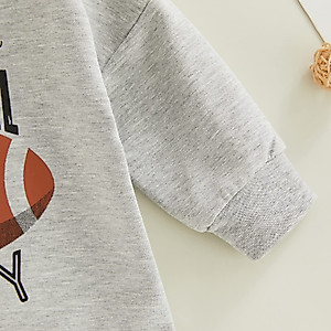 YOKJZJD Newborn Infant Baby Boy Girl Football with Daddy Romper Sweatshirt Long Sleeve T-Shirt Bodysuit Fall Winter Outfits (Gray, 0-6 Months)