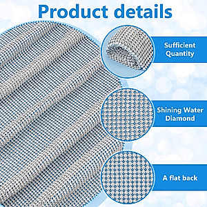 OLYCRAFT Metal Rhinestone Mesh Fabric 47x20 Inch Rhinestone Mesh Cloth Sparkling Rhinestone Ribbon Bling Rhinestone Diamond Ribbon Mesh Wrap Cuttable for Clothing Bag Making Party Decorations