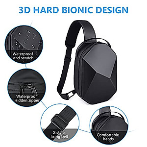 Ainiv Hard Carrying Case for Oculus Quest 2 VR Headsets and Controllers Acessories Protective Waterproof Crossbody Shoulder Chest Backpack Fit for Elite Strap with Storage Bag