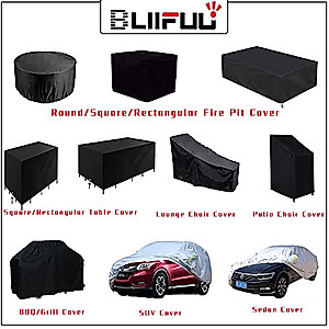 Bliifuu Outdoor Bench Cover, 2-Seater Patio Chair Cover Waterproof UV Resistant Rip Proof, Garden Furniture Sofa Cover 52.7 Inch, Black