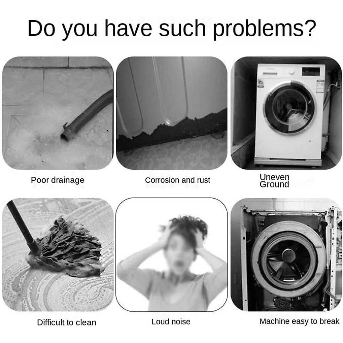 4 Pcs Adjustable Height Washing Machine Support, 2023 New Anti Vibration Pads Non-Slip Heighten Shock and Noise Cancelling Mat for Washer and Dryer Machine Support (Style-A (4 PCS))