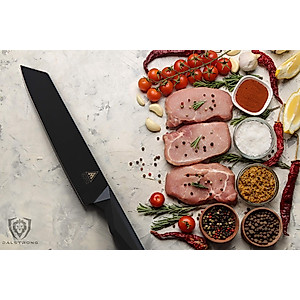 Dalstrong Kiritsuke Knife - 8.5 inch - Shadow Black Series - Black Titanium Nitride Coated - High Carbon - 7CR17MOV-X Vacuum Treated Steel Kitchen Knife - Sheath - Chef Knife - NSF Certified