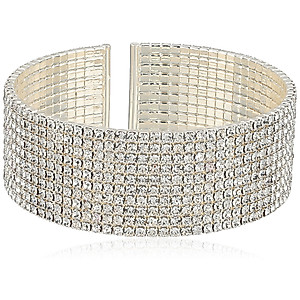Anne Klein Classics Silvertone Crystal Cuff Bracelet