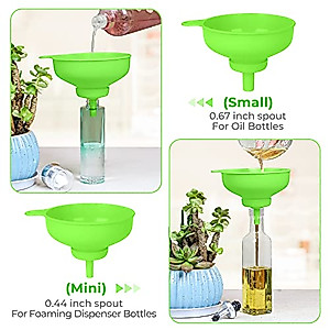 Wide Mouth Kitchen Funnel, Pisol Food Grade Plastic Cooking Canning Funnel with 4 Sizes Spouts for Filling Wide and Regular Mason Jars, Spray Dropper Oil Bottle Jug Spices Shampoo Powder Oats Sauce