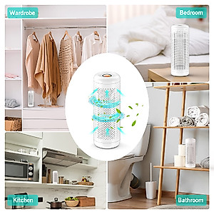 Dehumidifier Gun Closet Moisture Absorber - Reusable Room Damp Rid Desiccant Safe Rechargeable Remove Humidity Bathroom Dry Cordless Silica (White)