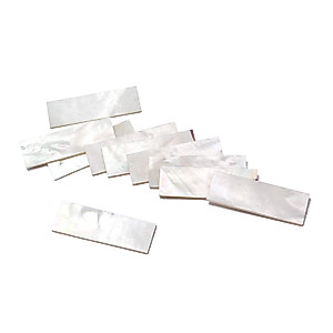 Ogdni Guitar Inlay Material,10Pcs Flat Rectangle White Mother of Pearl Shell Blank Material for Guitar Banjo Mandolin Parts (GF122)