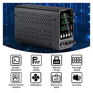 DC Power Supply 30V 10A Lab Programmable Memory Function Adjustable Bench Power Source Voltage Regulator Switch 60V 5A(0-30V 0-5A)