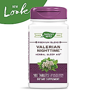 Nature’s Way Valerian Nighttime, Herbal Sleep Aid*, 320 mg per Serving of Valerian Extract, Gluten-Free, 100 Tablets