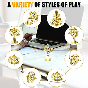meekoo 2 Packs Gyroscope Toys Metal Anti Gravity Gyroscope Colorful Precision Top Gyroscope for Christmas Educational Gifts(Gold)