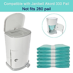 6 Pack Diaper Disposal Liner Refills Compatible with Janibell Akord 330 Slim Adult Diaper Disposal System(NOT Compatible with 280 Pails)