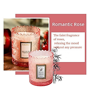 ANGKMA Gifts for Women Candle, Scented Candles,Christmas Candles for Home Scented, Natural Soy Candle, 8.1 oz 60 Hours Burn, Candles for Home Scented (Rose)
