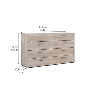 Home Square 3 Piece Bedroom Set with 8 Drawer Dresser and Two 2 Drawer Nightstand in Truffle