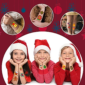 Partywind 408 PCS Individually Wrapped Christmas Temporary Tattoos for Kids Stocking Stuffers, Christmas Holiday Decorations Party Supplies Favors Gifts, Xmas Tattoo Stickers for Boys and Girls