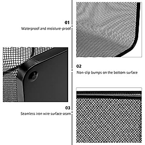 Zerodeko Metal Wire Mesh Waste Basket Recycling Bin Small Waste Basket Trash Can for Near Desk Recycling Garbage Container Bin for Office Home Bedroom Black