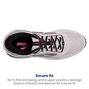 Brooks Women’s Ariel GTS 23 Supportive Running Shoe - Grey/Black/Pink - 8 Medium