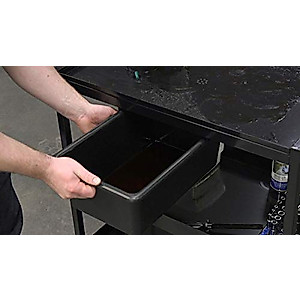 Eastwood Tear Down Table 27x16 Inch Work Space Two Storage Locking Shelves