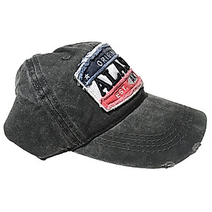 Quality Ball Cap Hat Alaska Distressed Baseball Cap Adjustable Low Profile Grey