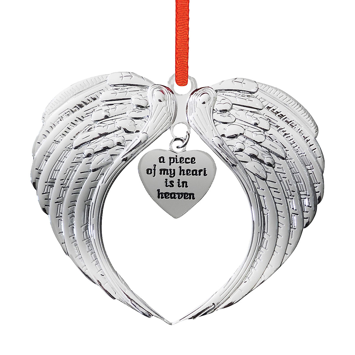 Christmas Ornament in Memory of Loved One – Memorial Ornament for Christmas Tree – Premium Nickel Material – Elegant Ribbon and Packaging