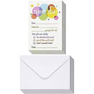 Best Paper Greetings Thank You Cards - 50-Count Thank You Notes, Bulk Thank You Cards Set - Blank on the Inside, Polka Dot Designs - Includes Thank You Cards and Envelopes, 4 x 6 Inches