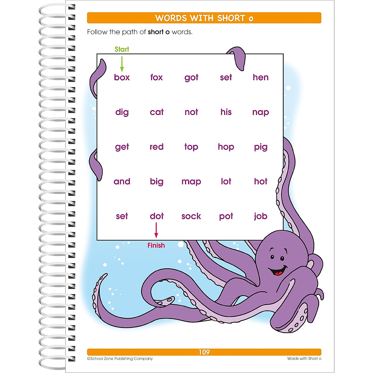 School Zone - Big Spelling 1-3 Workbook - 320 Spiral Pages, Ages 6 to 9, 1st Grade, 2nd Grade, 3rd Grade, Letter Sounds, Consonants, Puzzles, and More (Big Spiral Bound Workbooks)