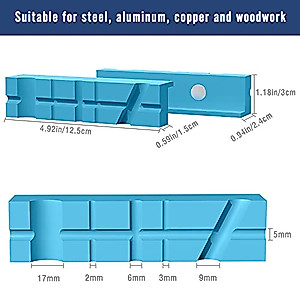 Housolution 5 Inch Magnetic Vise Jaw Pads Covers, 1 Pair Retention Vice Jaw Pads Universal Jaw Covers with Multiple Angle Grooves Design, Vice Soft Jaws for Woodworking, Jewelry Making, Plumbing