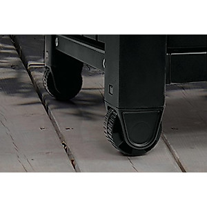 Keter Unity XL Portable Outdoor Table and Storage Cabinet with Hooks for Grill Accessories-Stainless Steel Top for Patio Kitchen Island or Bar Cart, Dark Grey