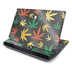 MightySkins Glossy Glitter Skin Compatible with Alienware Area-51M 17" (2019) - Rastafari Kush | Protective, Durable High-Gloss Glitter Finish | Easy to Apply and Change Style | Made in The USA