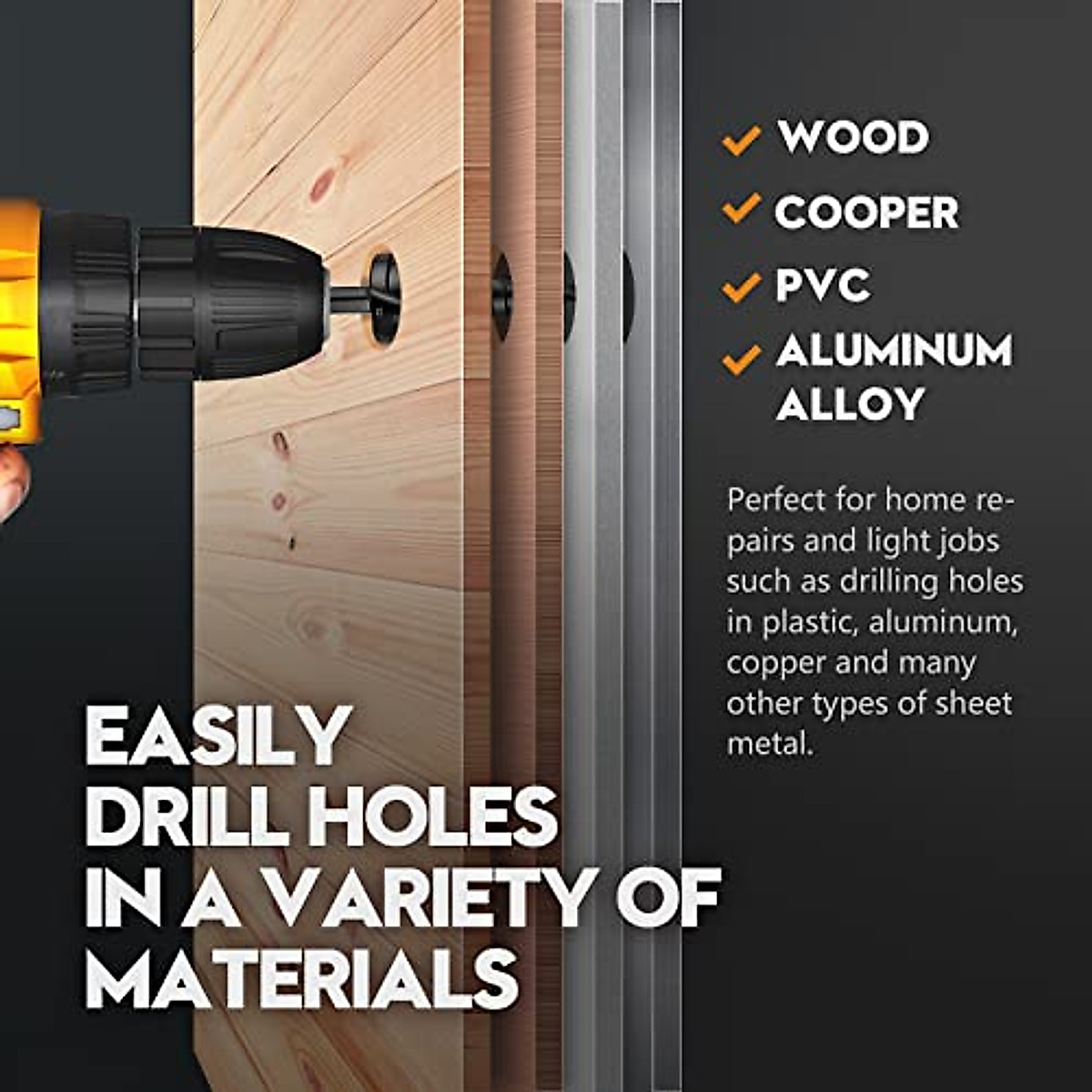 3PCS HSS Step Cone Drill Bit Set High Speed Steel Titanium Coated Hole Cutter Toll Set with Hex Shank Metric for Plastic Wood Metal Aluminum Copper (4-12mm, 4-20mm and 4-32 mm)