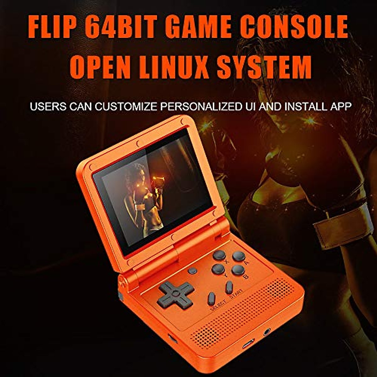 GoolRC Flip Handheld Console 3-inch IPS Screen Open System Game Console with 16G TF Card Built in 2000 Games Portable Mini Retro Game Console for Kids Red